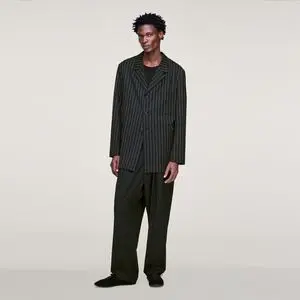 Adidas Y-3 Pinstripe Refined Wool Chore Coat - Black