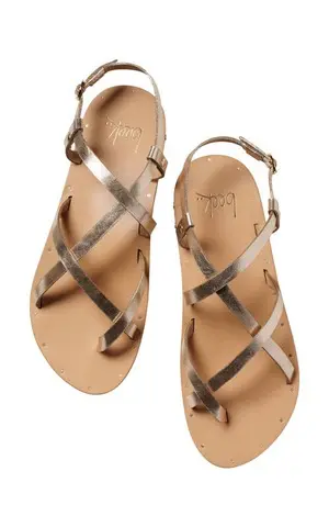 Beek Linnet Crossover Strap Sandal - Gold/beach