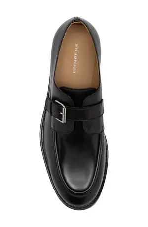 DONALD PLINER Calan Leather Monk Strap Shoe - Black