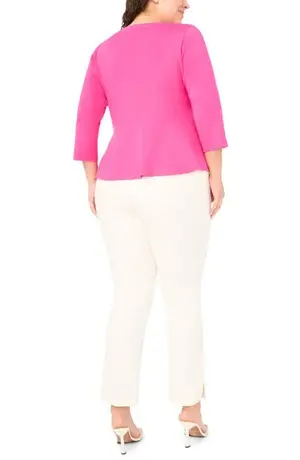 Halogen Rib Peplum Sweater - Rose Violet