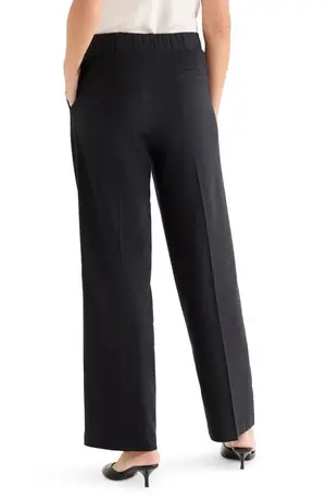 NIC+ZOE Lenox Linen Blend Pants - Black Onyx