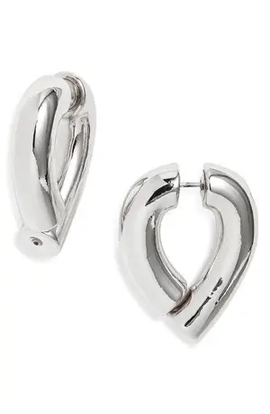 OPEN EDIT Inverted Teardrop Front/Back Earrings Silver