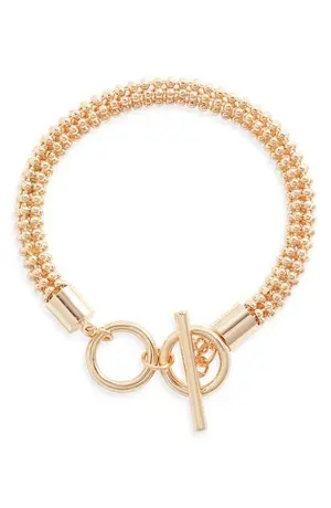 OPEN EDIT Ball Chain Toggle Bracelet - Gold