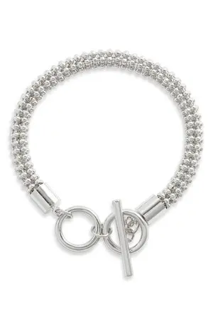 OPEN EDIT Ball Chain Toggle Bracelet - Silver