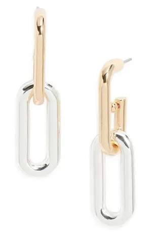 OPEN EDIT Oval Link Drop Earrings - Silverold