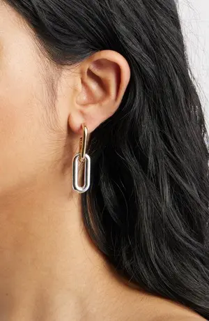 OPEN EDIT Oval Link Drop Earrings - Silverold
