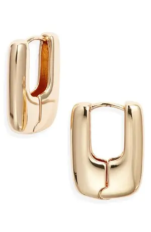 OPEN EDIT Geometric Huggie Hoop Earrings - Gold