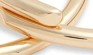 OPEN EDIT Set Of 2 Bangle & Hinged Bypass Bracelets - Gold