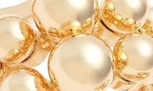 OPEN EDIT Set Of 3 Orb Textured Rings - Gold