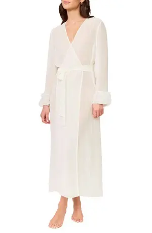 Rya Collection Have 3d Organza Chiffon Robe - Ivory