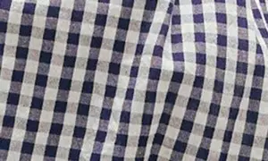 Free People Gingham Button-up Tunic - Navy Combo