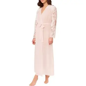 Rya Collection Royale Lace Sleeve Chiffon Robe - Blush