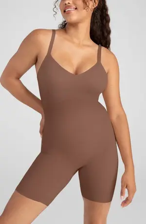 HONEYLOVE Mid-thigh Bodysuit - Toffee