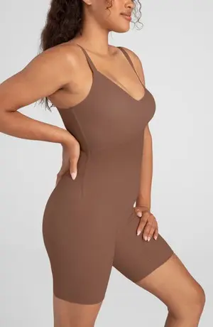 HONEYLOVE Mid-thigh Bodysuit - Toffee