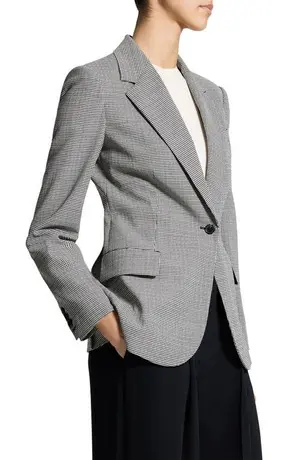 Theory Lynnia Houndstooth Blazer - Black Multi