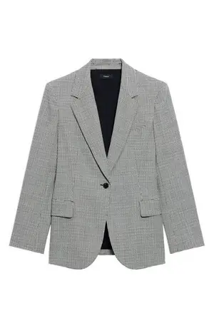 Theory Lynnia Houndstooth Blazer - Black Multi