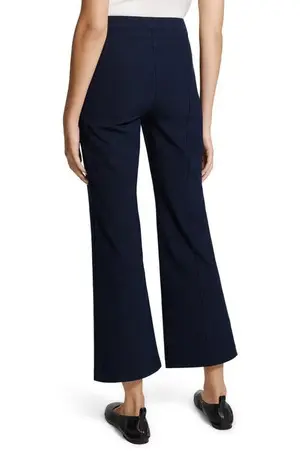 Theory Pintuck Kick Flare Trousers - Midnight Navy