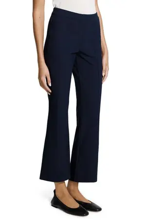 Theory Pintuck Kick Flare Trousers - Midnight Navy