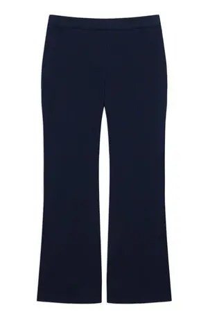 Theory Pintuck Kick Flare Trousers - Midnight Navy