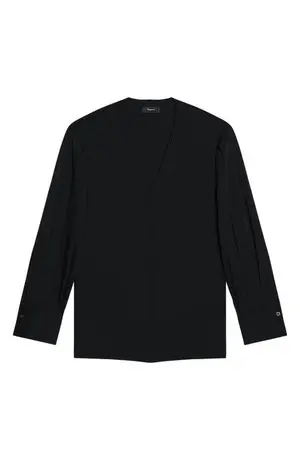 Theory Woven Silk Shirt - Black