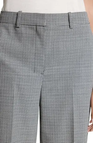 Theory Plaid Wide-leg Wool-blend Pants