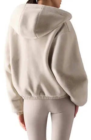 Moose Knuckles Eaton Bunny Reversible Faux Fur Hooded Jacket - Alabaster/monogram