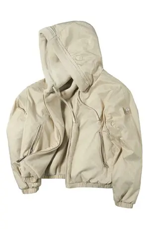 Moose Knuckles Eaton Bunny Reversible Faux Fur Hooded Jacket - Alabaster/monogram