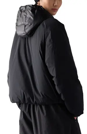 Moose Knuckles Tegan Water Repellent Layered Down Bomber Jacket - Black