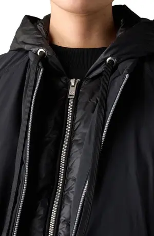 Moose Knuckles Tegan Water Repellent Layered Down Bomber Jacket - Black