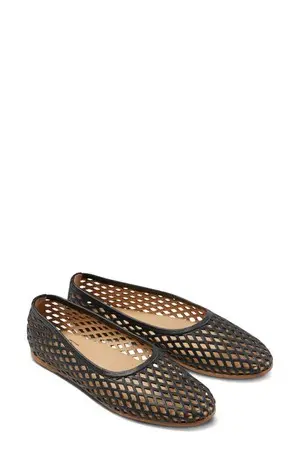 Beek Swiftlet Perforated Ballerina Shoes - Black