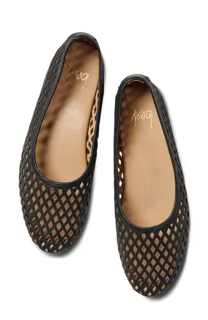 Beek Swiftlet Perforated Ballerina Shoes - Black