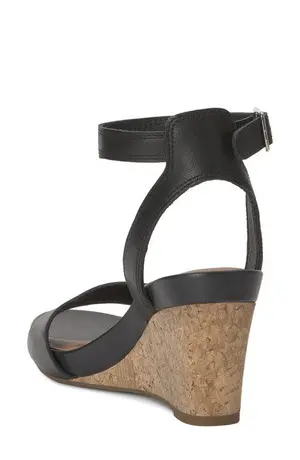 Lucky Brand Ankle Strap Platform Wedge Sandals - Black