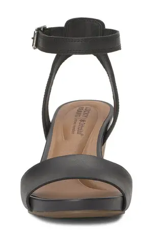 Lucky Brand Ankle Strap Platform Wedge Sandals - Black