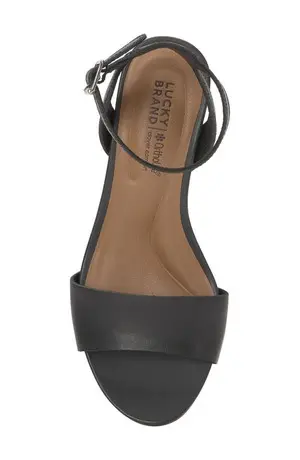 Lucky Brand Ankle Strap Platform Wedge Sandals - Black