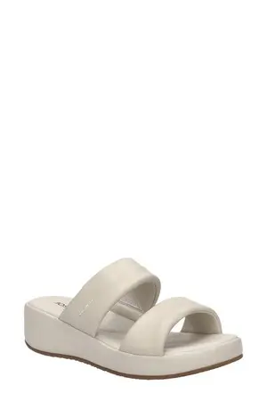 Josef Seibel Platform Wedge Slide Sandal - Biscuit