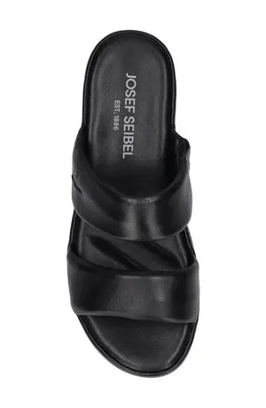 Josef Seibel Platform Wedge Slide Sandal - Black