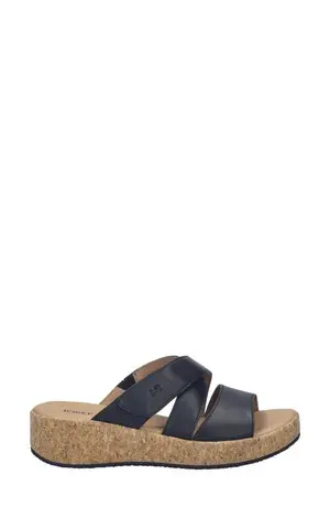 Josef Seibel Platform Wedge Slide Sandal - Black