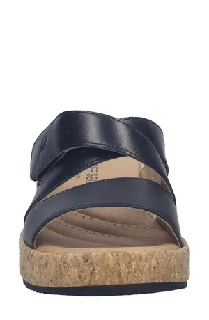 Josef Seibel Platform Wedge Slide Sandal - Black