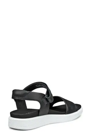 Ecco Soft Two-strap Sandal - Black/black