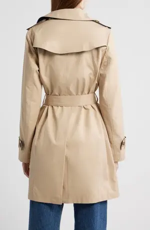 Michael Kors Double Breasted Hooded Trench Coat