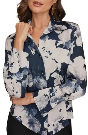 Donna Karan New York Floral Button-up Shirt