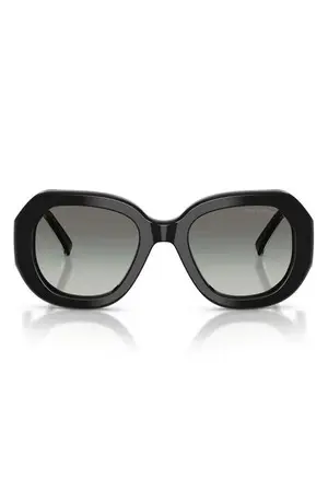 Armani Exchange 51mm Gradient Square Sunglasses - Black/grey Gradient