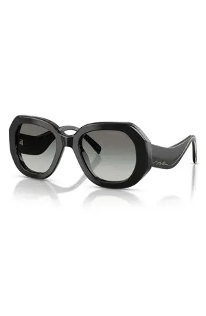 Armani Exchange 51mm Gradient Square Sunglasses - Black/grey Gradient