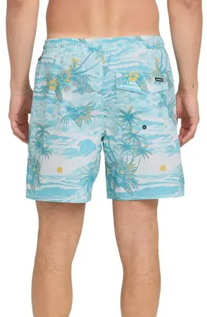 Quiksilver Mix Volley 17" Swim Trunks - Blue Haze