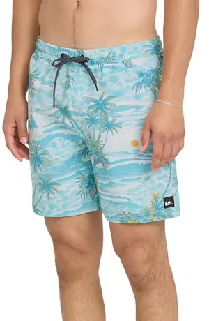 Quiksilver Mix Volley 17" Swim Trunks - Blue Haze