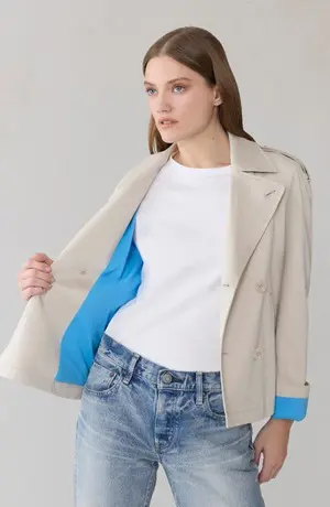 Soia & Kyo Stretch Cotton & Nylon Trench Coat
