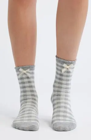 CASA CLARA Rachel Gingham Crew Socks