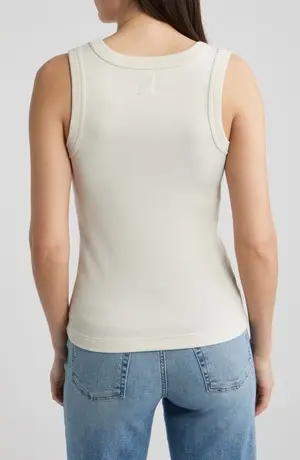NIC+ZOE Perfect Knit Rib Scoop Neck Tank - Coconut