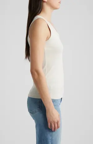 NIC+ZOE Perfect Knit Rib Scoop Neck Tank - Coconut