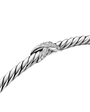 David Yurman Micro Cable Flex Petite X Bracelet - Silver